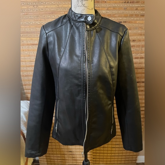 a.n.a | Jackets & Coats | Ana A New Approach Black Vegan Leather Scuba ...